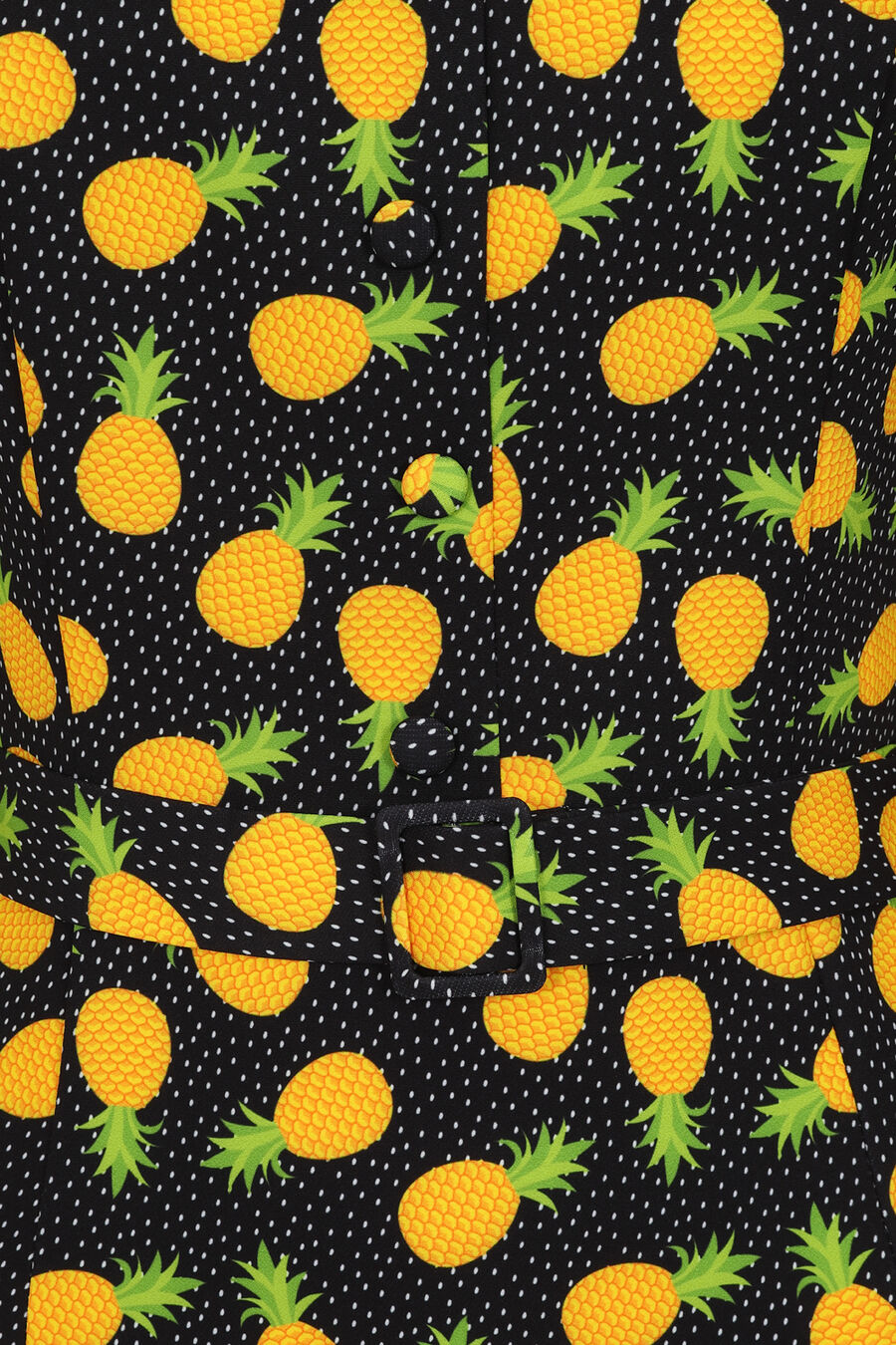 Robe PIN-UP crayon noire H&R LONDON avec imprimé ananas