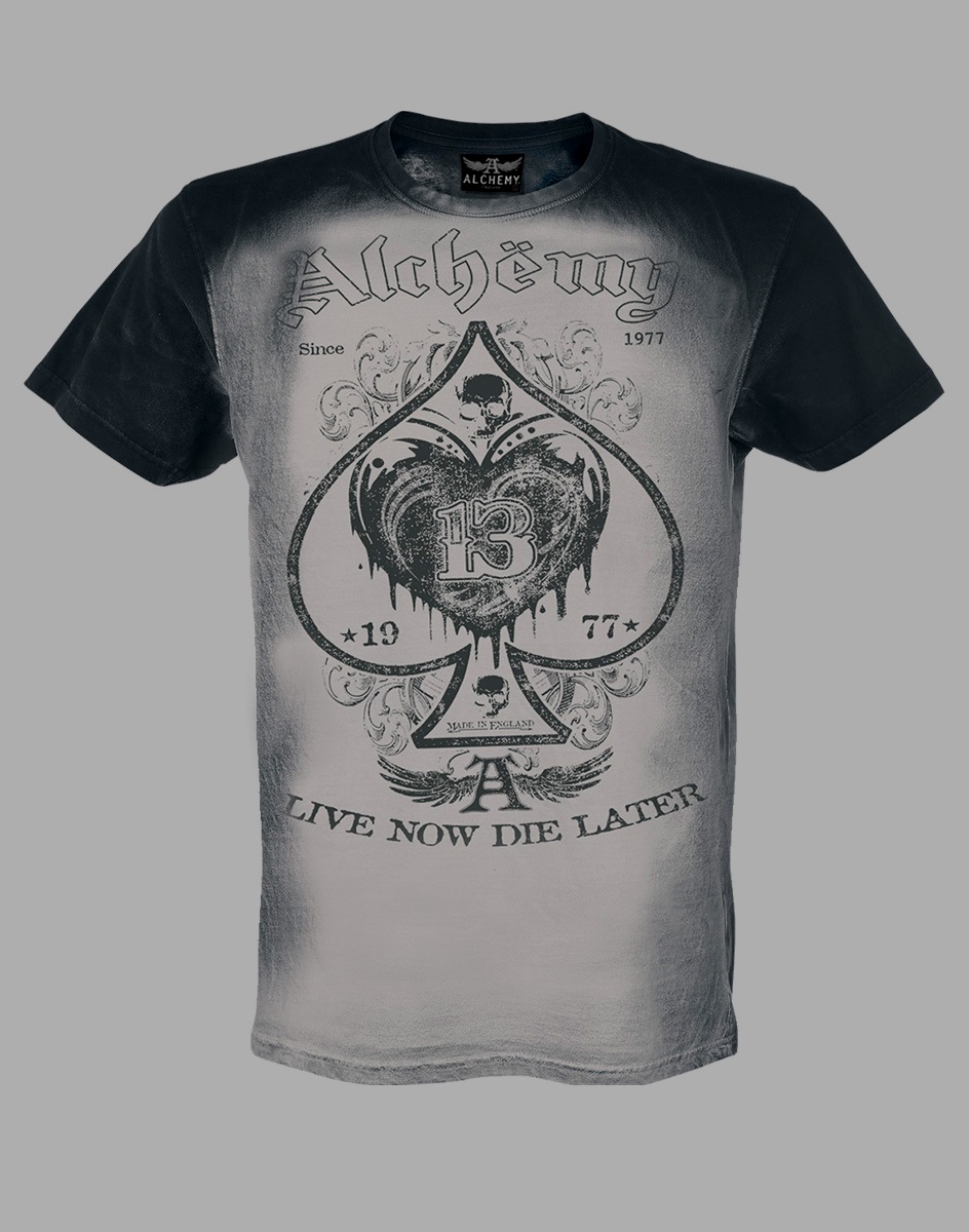 T-shirt gothique homme ALCHEMY ENGLAND 'skull label'