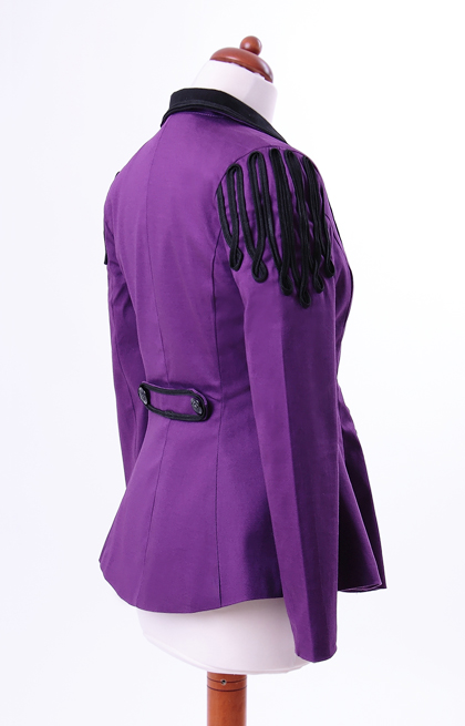 Veste gothique femme violette type militaire RESTYLE r-7 avec cordages