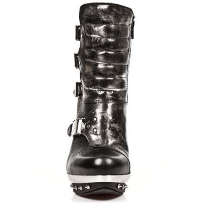 Bottines cuir New Rock M.PUNK007-C3 avec talon en métal
